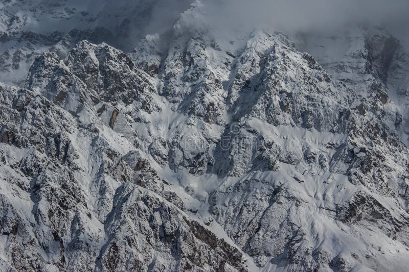 Snowcapped Mountain Textures Stock Photo - Image of base, morning ...