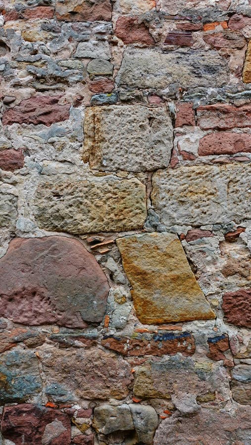 Close-up of a Textured Stone Wall Showcasing Various Stone Colors and Patterns Stock Image ...