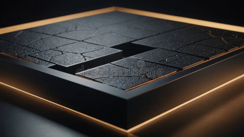 Close-up of Textured Tiles with Glowing Edges, Highlighting Modern and ...