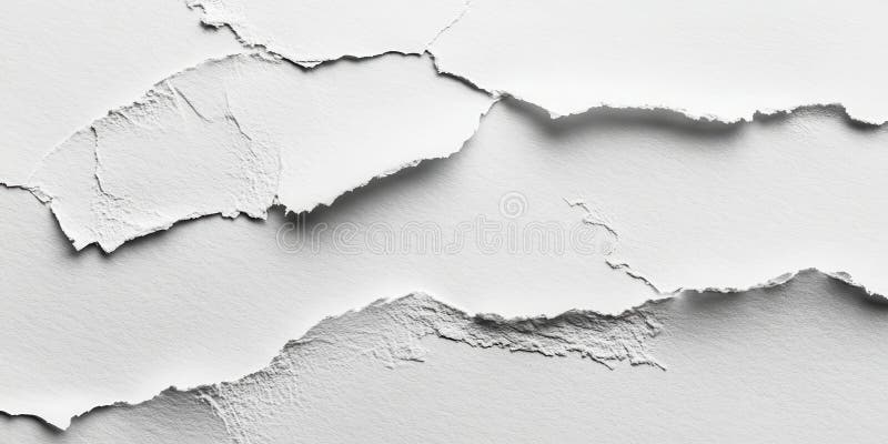 A Close-up of Textured, Torn White Paper with Varying Layers and Depth ...