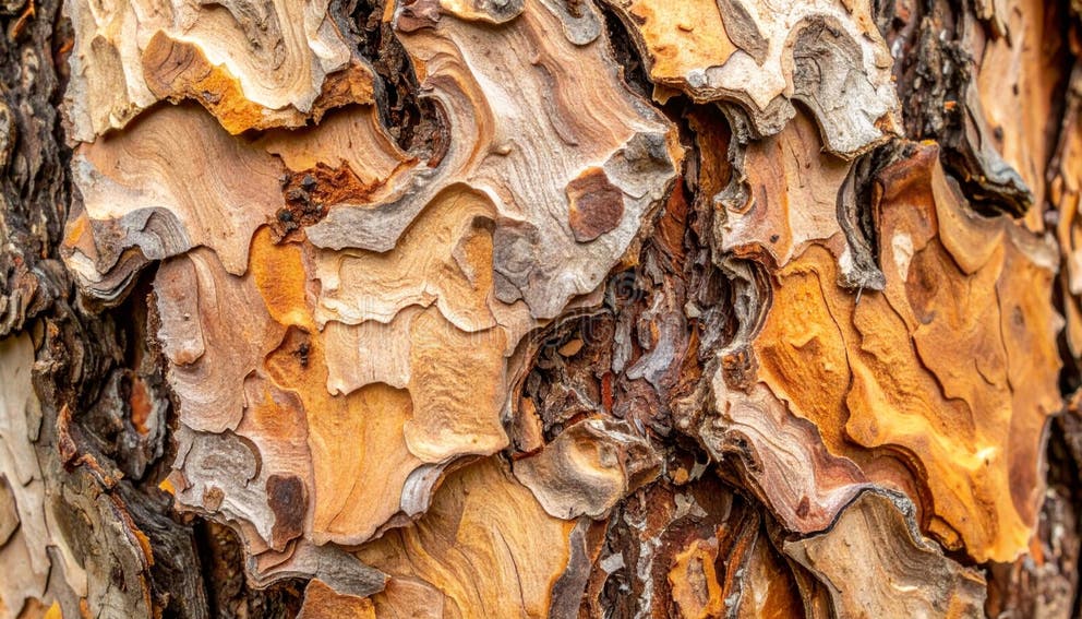 Close Up of Textured Tree Bark with Brown and Tan Patterns in Natural ...