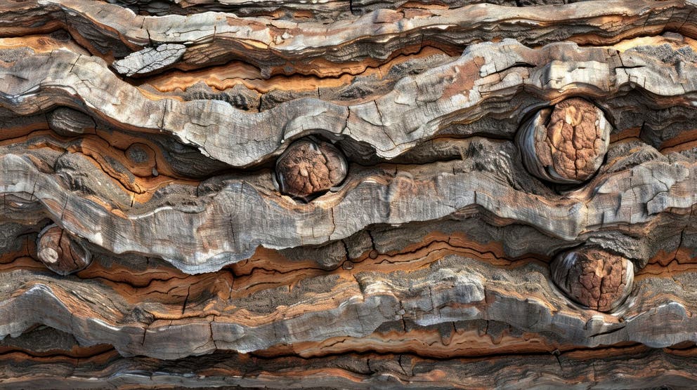 Close-up of Textured Tree Bark with Knots Stock Illustration ...