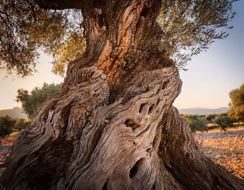A Close-up of Textured Tree Bark from an Old Olive Tree Reveals the ...