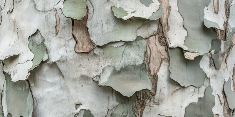 Close-up of Textured Tree Bark with Peeling Layers in Various Shades of ...