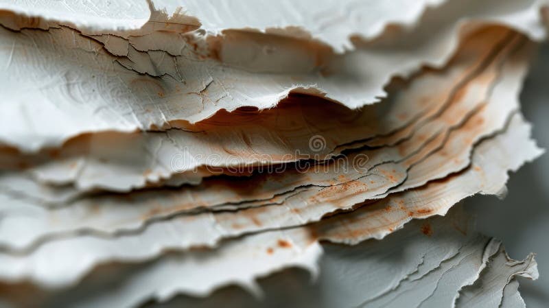 Close-up of Textured White Bark with Aging Layers and Natural Patterns ...
