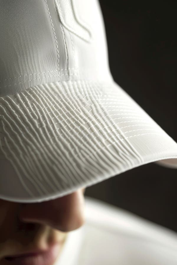 Close-Up of Textured White Cap. Generative Ai Stock Illustration ...
