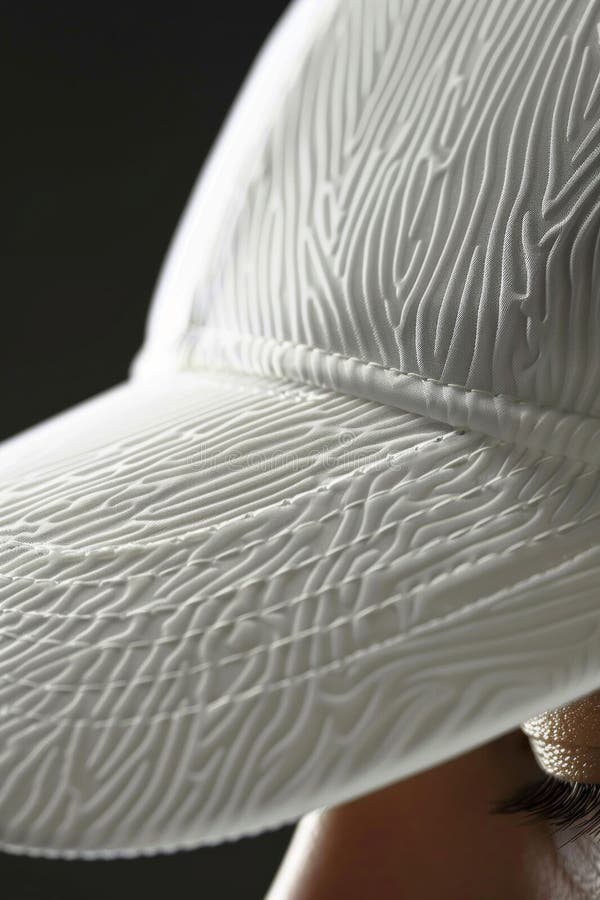 Close-Up of Textured White Cap. Generative Ai Stock Illustration ...