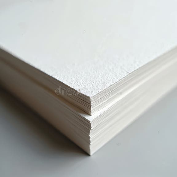 Close-up of Textured White Paper Sheets. Stack of Blank Layered Pages ...