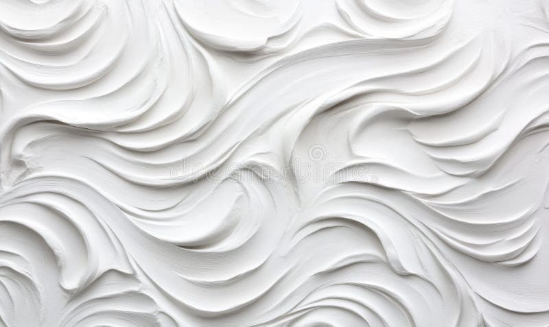 Close-up of a Textured White Surface with Fluid, Wavy Lines Creating a ...