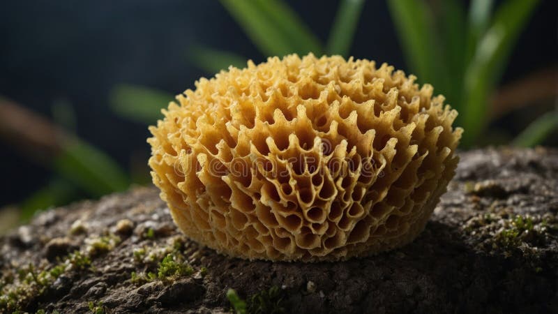 A Close-up of a Textured, Yellow Sponge-like Object Resting on a ...