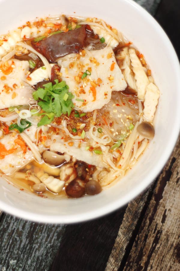 Close Up Thai Spicy Fish Noodle Stock Photo - Image of noodles, close ...