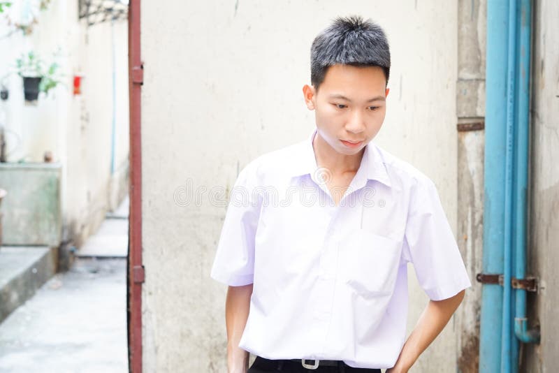 Thai student in uniform stock photo. Image of uniform - 169815246