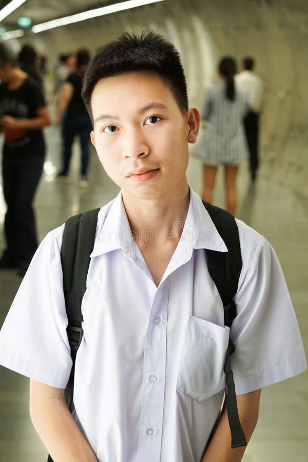 Thai student in uniform stock photo. Image of beautiful - 179094988
