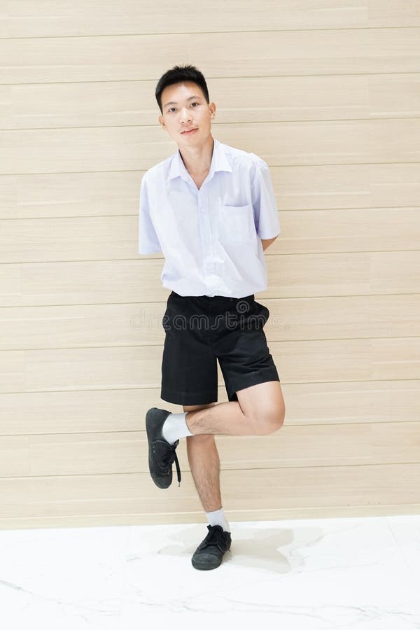 Thai student in uniform stock image. Image of close - 179095201