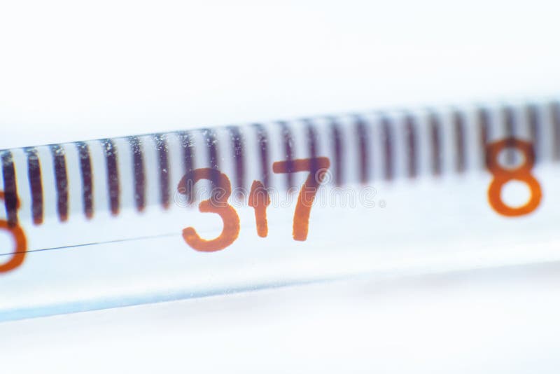 The Dial of a Thermometer.Numbers at 37 Degrees Stock Photo - Image of ...