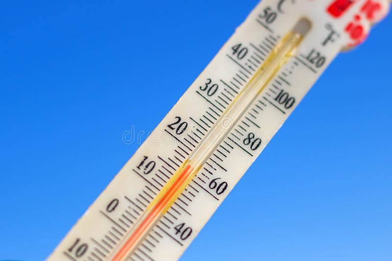 Close Up of a Thermometer Showing 80 Degrees Fahrenheit Stock Photo ...
