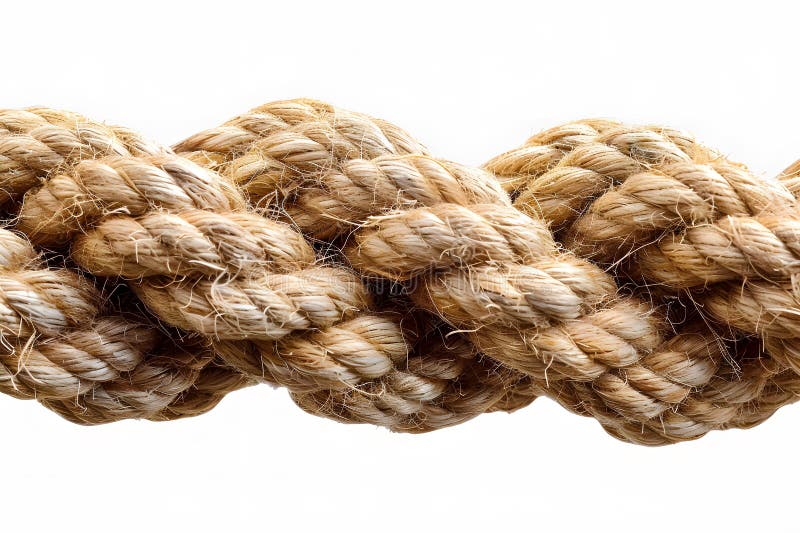 Close-Up of Thick Braided Rope White Background Stock Illustration ...