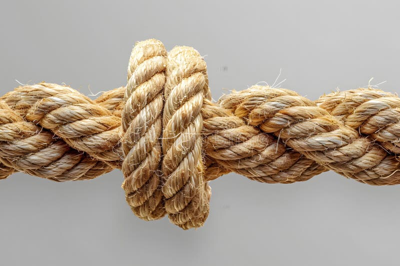 Close-Up of Thick Braided Rope White Background Stock Illustration ...