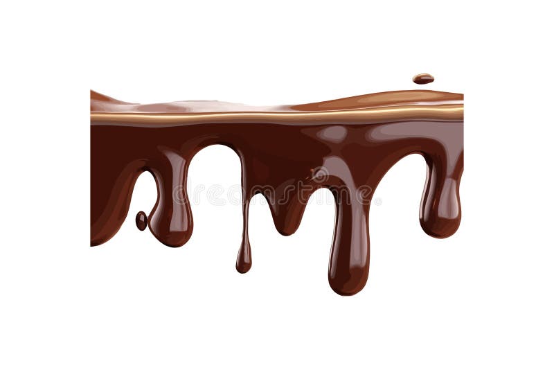 Close-Up of Thick Chocolate Dripping Elegantly. Vector Illustration ...
