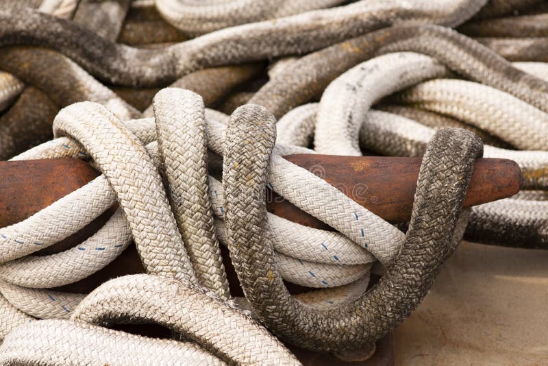 Close Up of Thick Sailing Ropes Stock Image - Image of adventure ...