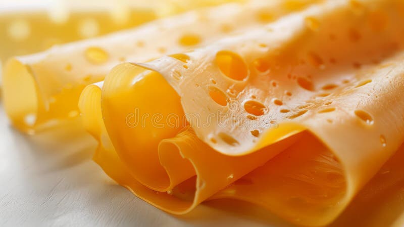 Close-up of Thin Cheese Sheet with Holes Stock Photo - Image of object ...