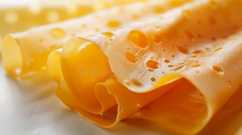 Close-up of Thin Cheese Sheet with Holes Stock Photo - Image of object ...
