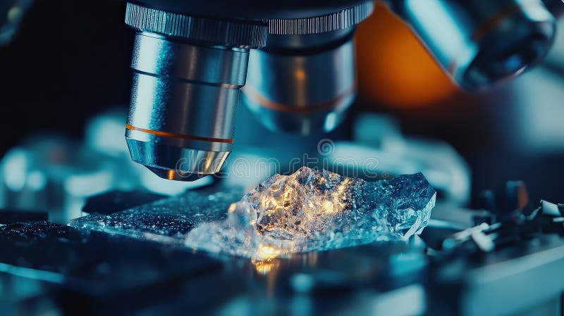 Close-Up of Thin Section of Rock Under Polarizing Microscope Stock ...