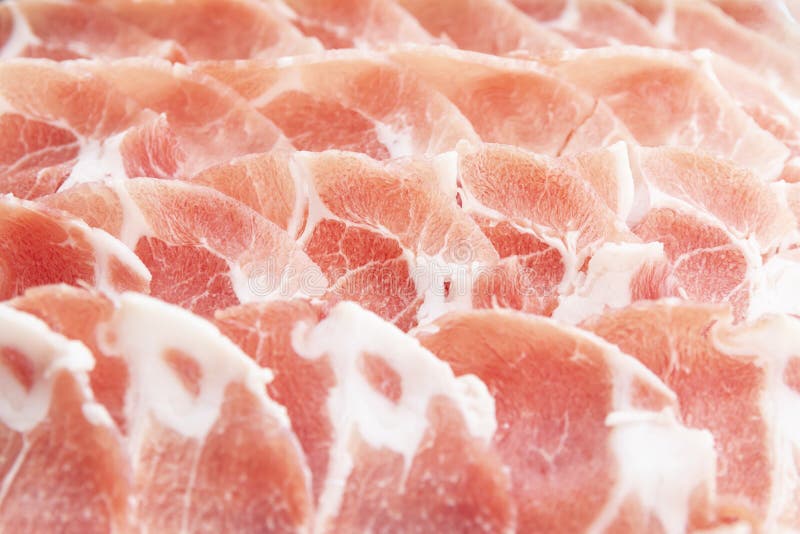 Close Up Of Sliced Raw Pork Texture Stock Photo - Image of loin ...