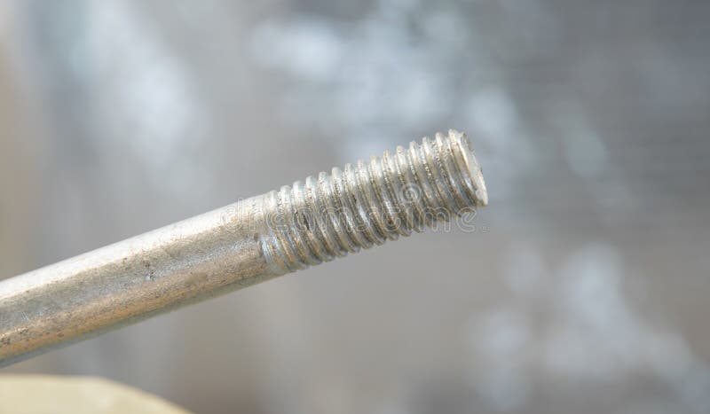 Close-up of Threaded Metal Rod Stock Photo - Image of rods, metal ...
