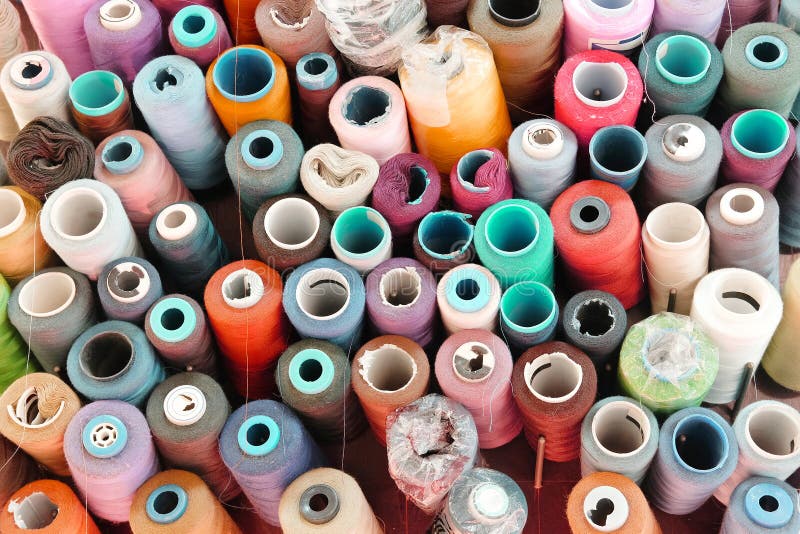 The Coil Of Threads Close Up Stock Image - Image of objects, clothing ...