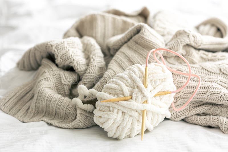 Close-up, Threads for Knitting, Yarn of Threads in Pastel Colors. Stock ...