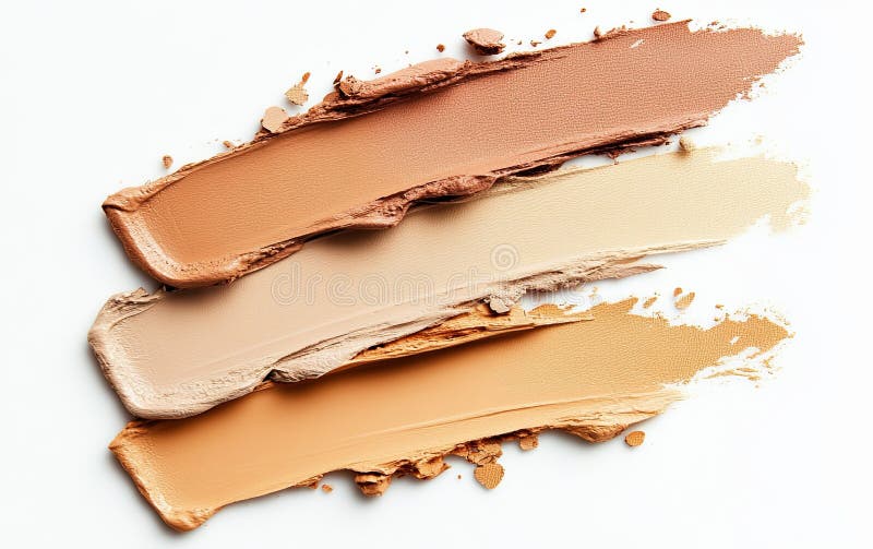 A Close Up of Three Different Shades of Tan and Beige Makeup Stock ...