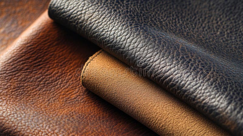 Close-up of Three Different Types of Leather Stock Illustration ...