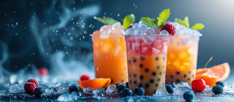 Refreshing fruit mix drink stock image. Image of refreshment - 322105565