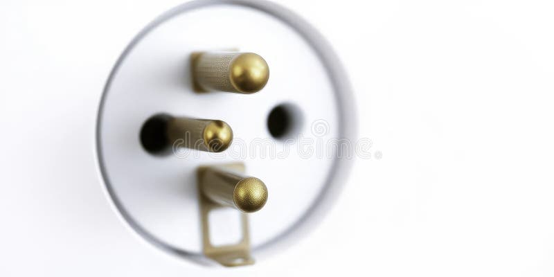 Close Up of Three Prong Electrical Plug Firmly Inserted into Wall ...