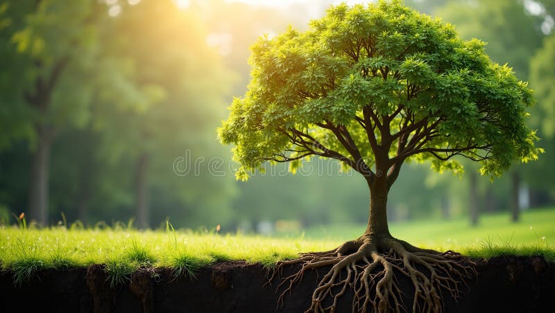 Close Up of Thriving Tree Symbolizing Business Stability Stock ...