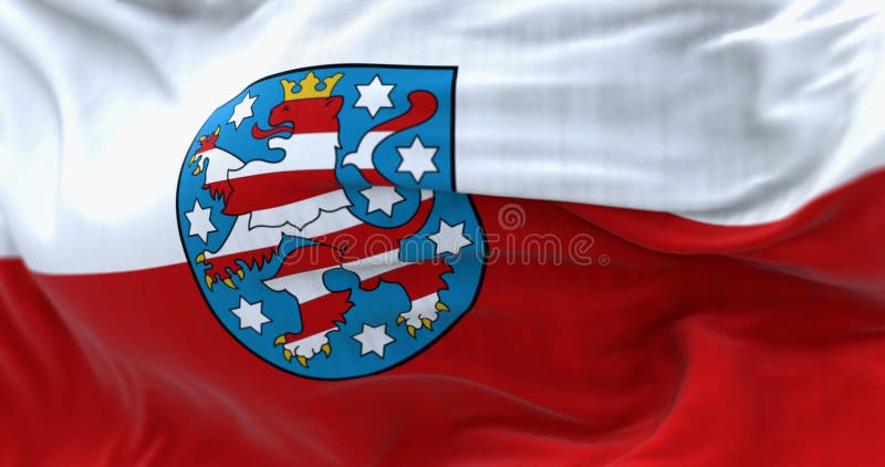 Close-up of Thuringia Flag Waving in the Wind Stock Illustration ...