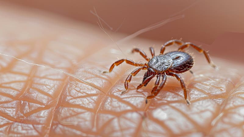 Close-up of a Tick on a Hand. Selective Focus Stock Photo - Image of ...