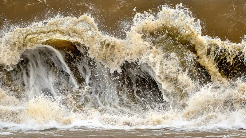 A Close-up of the Tidal Wave Blowing in. Stock Illustration ...