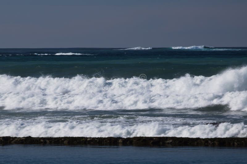 Close Up of Tide Pool Wall with Waves of Sea Water - Abstract Creative ...