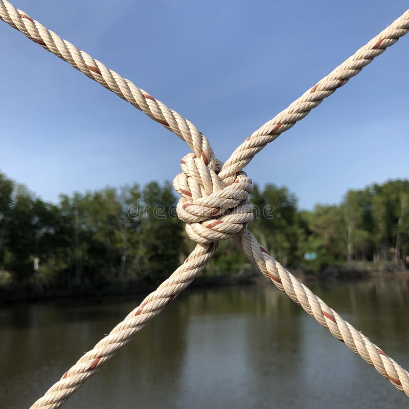 Close Up of Tied Knot Rope Against Sky Stock Image - Image of outdoor ...