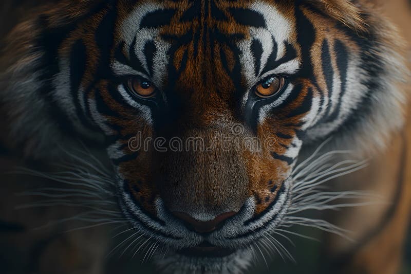 A Close Up of a Tiger with Aggressive Face Stock Image - Image of roar ...
