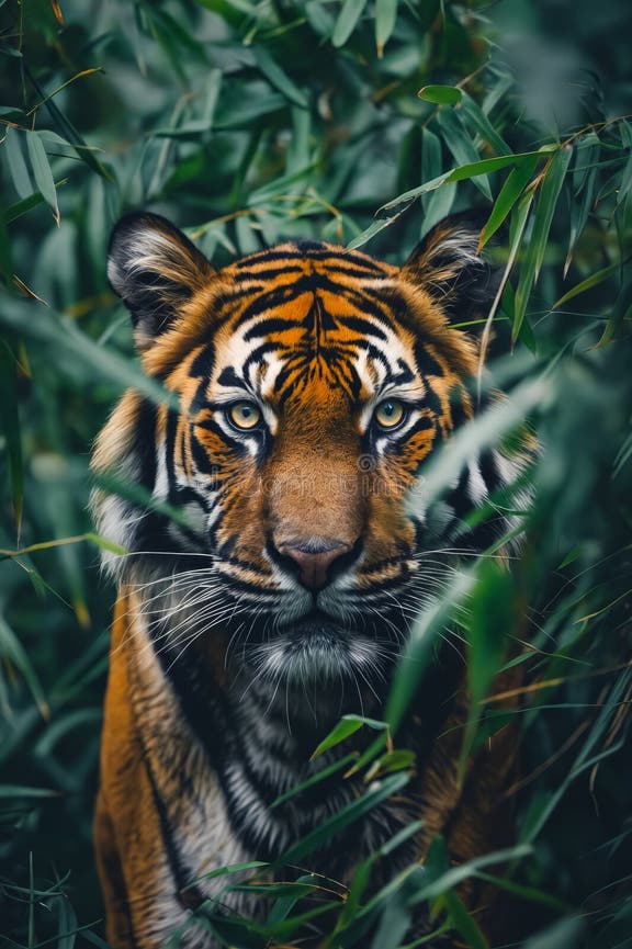 A Close Up of a Tiger in the Jungle Looking at the Camera. Generative ...