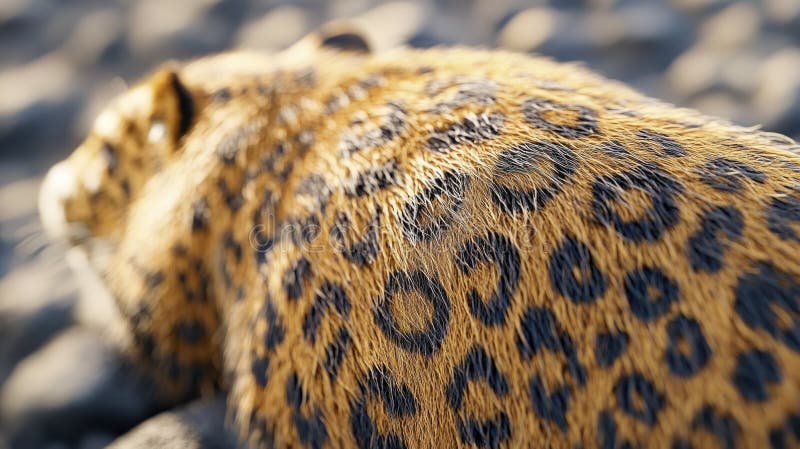 Close Up of a Tiger S Back with a Pattern of Black and White Dots Stock ...
