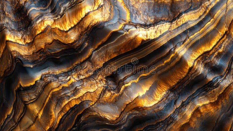 Close-up of Tiger S Eye Stone Showing Its Banding Pattern Stock ...