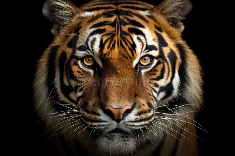 Close Up of a Tiger S Face on a Black Background. Great for Wildlife ...