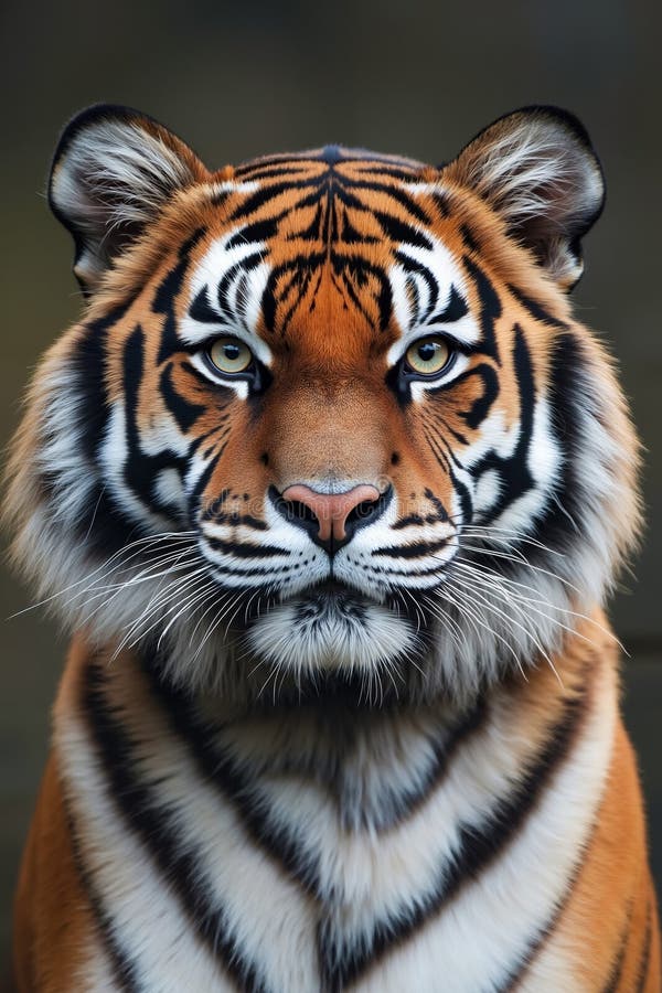 A Close Up of a Tiger S Face with a Black Background Stock Photo ...