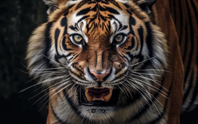 A Close-up of a Tiger S Intense Gaze. Created by Generative Artificial ...