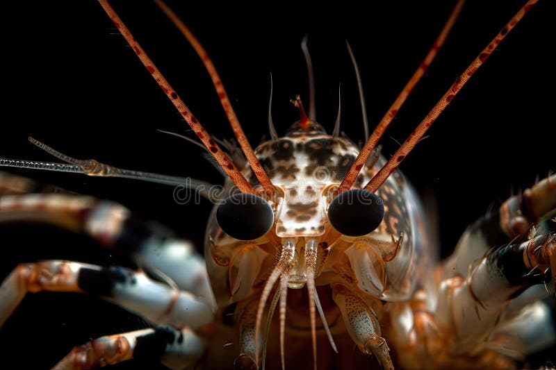 Close-up of Tiger Shrimp Prawn S Claws and Antennas Stock Illustration ...