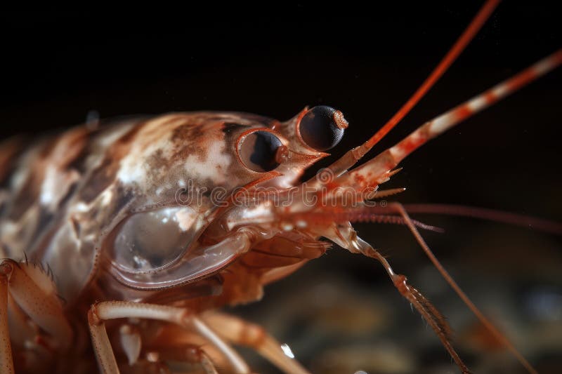 Close-up of Tiger Shrimp Prawn S Shell, with Its Claws and Tentacles in ...